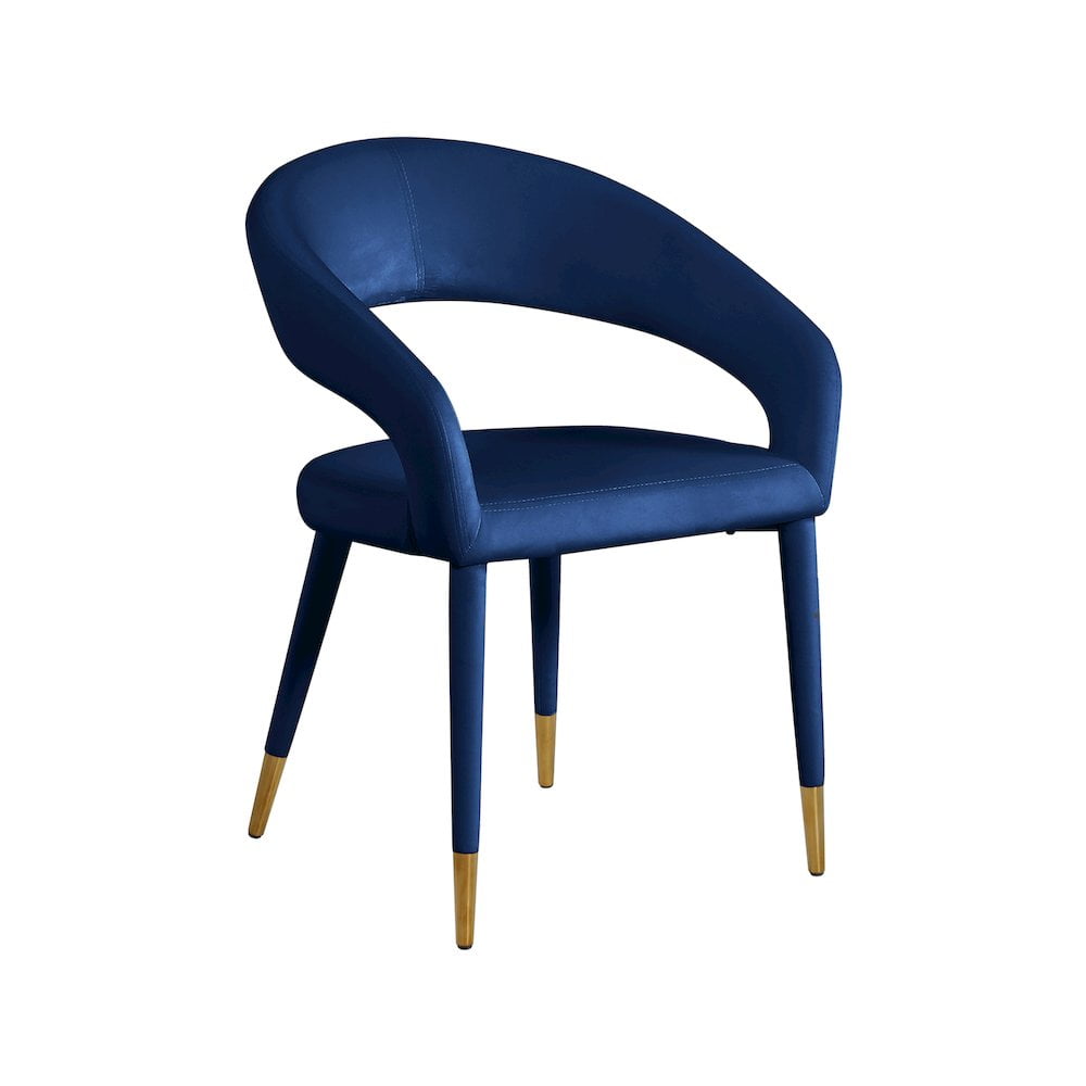 Meridian Furniture Destiny Navy Velvet Dining Chair - Walmart.com