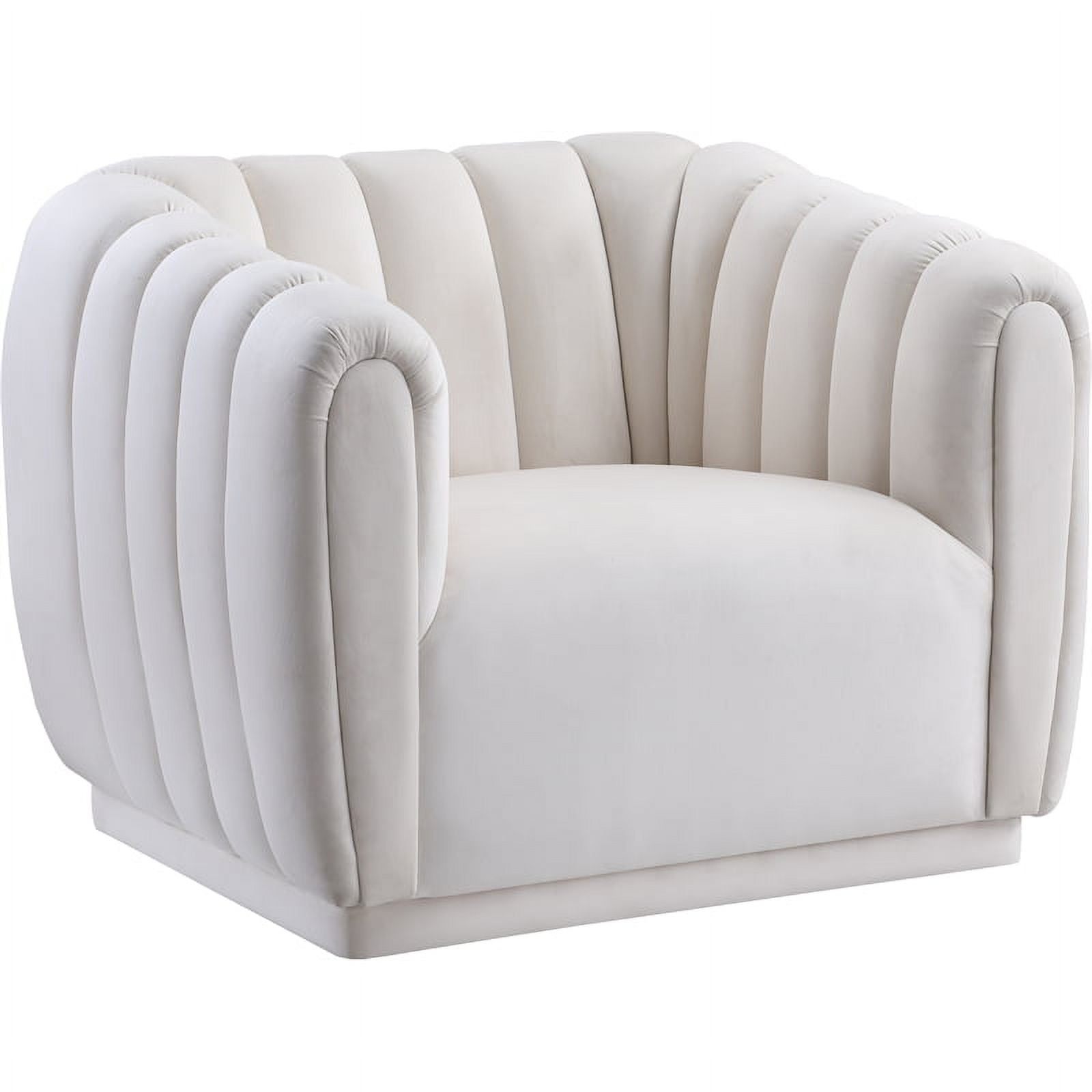 Meridian Furniture Dixie Cream Velvet Chair - Walmart.com