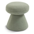 Meridian Furniture Drum Mint Faux Shearling Teddy Fabric Ottoman/Stool ...