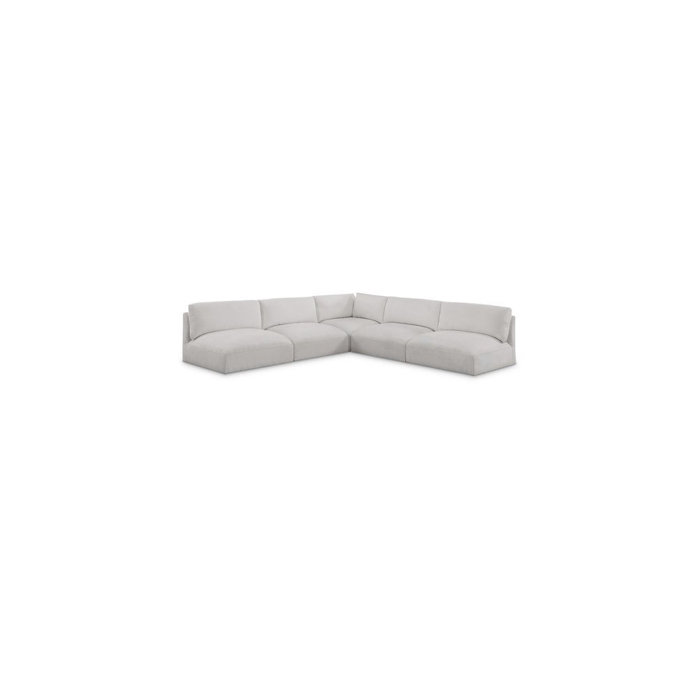 Meridian Furniture Ease Cream Fabric Modular Sectional - Walmart.com