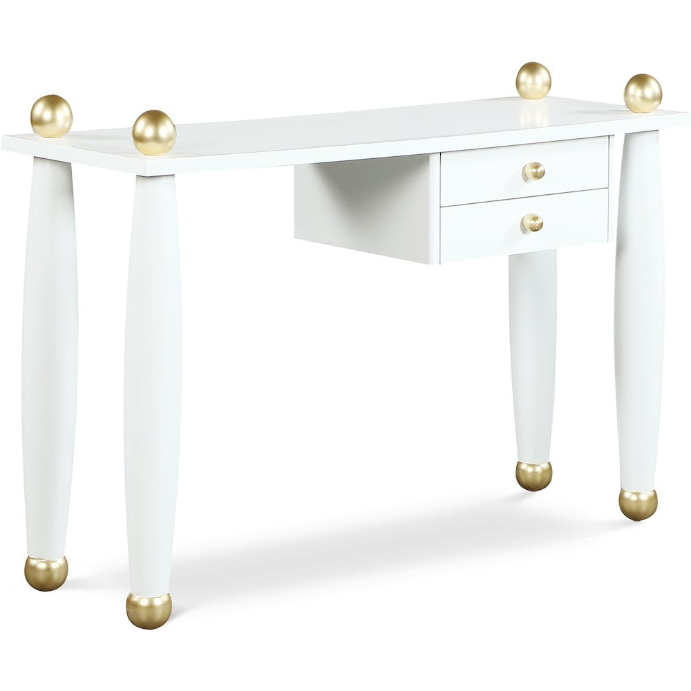 Meridian Furniture Etro White / Gold Desk/Console - Walmart.com