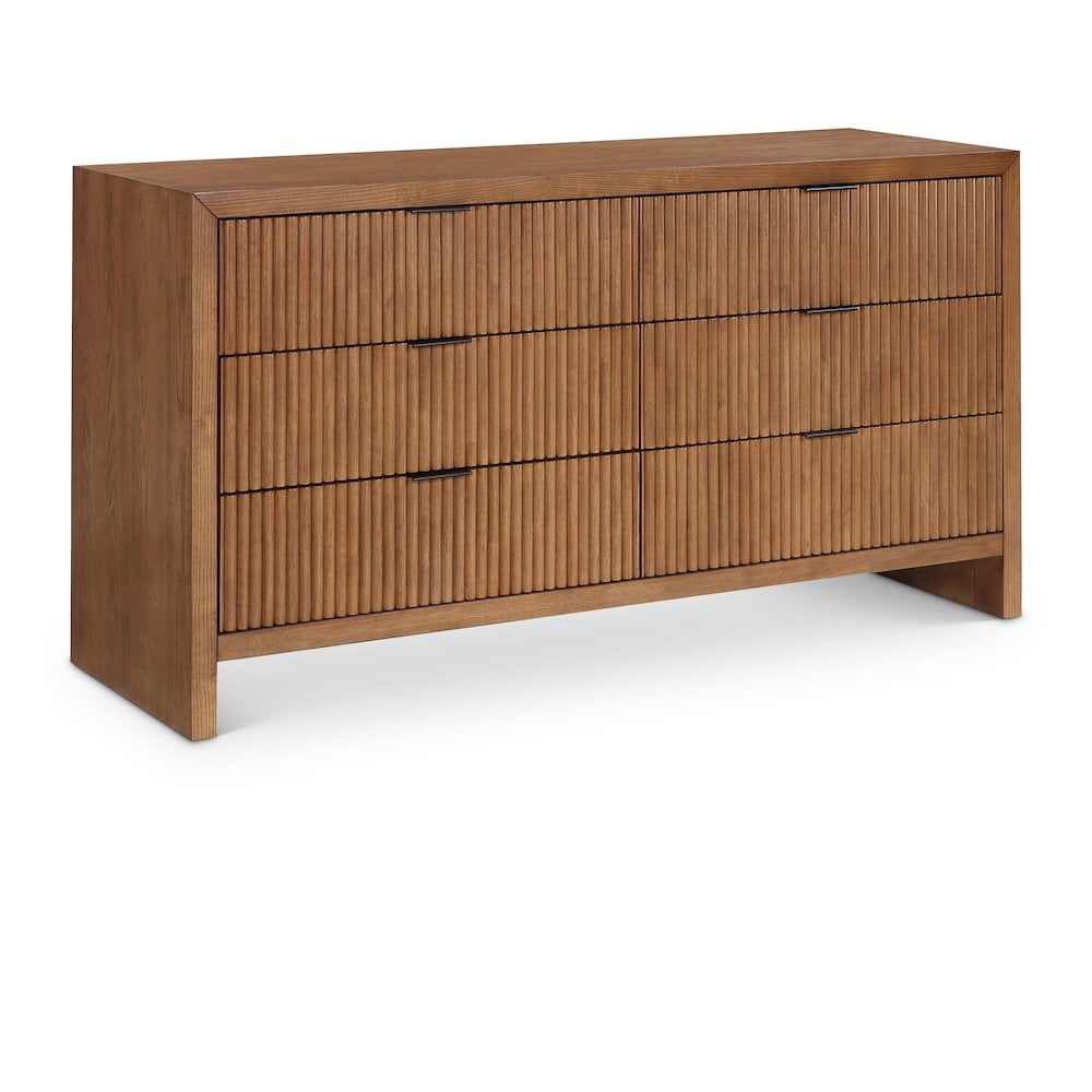 Meridian Furniture Fairfax Walnut Oak Veneer Dresser - Walmart.com