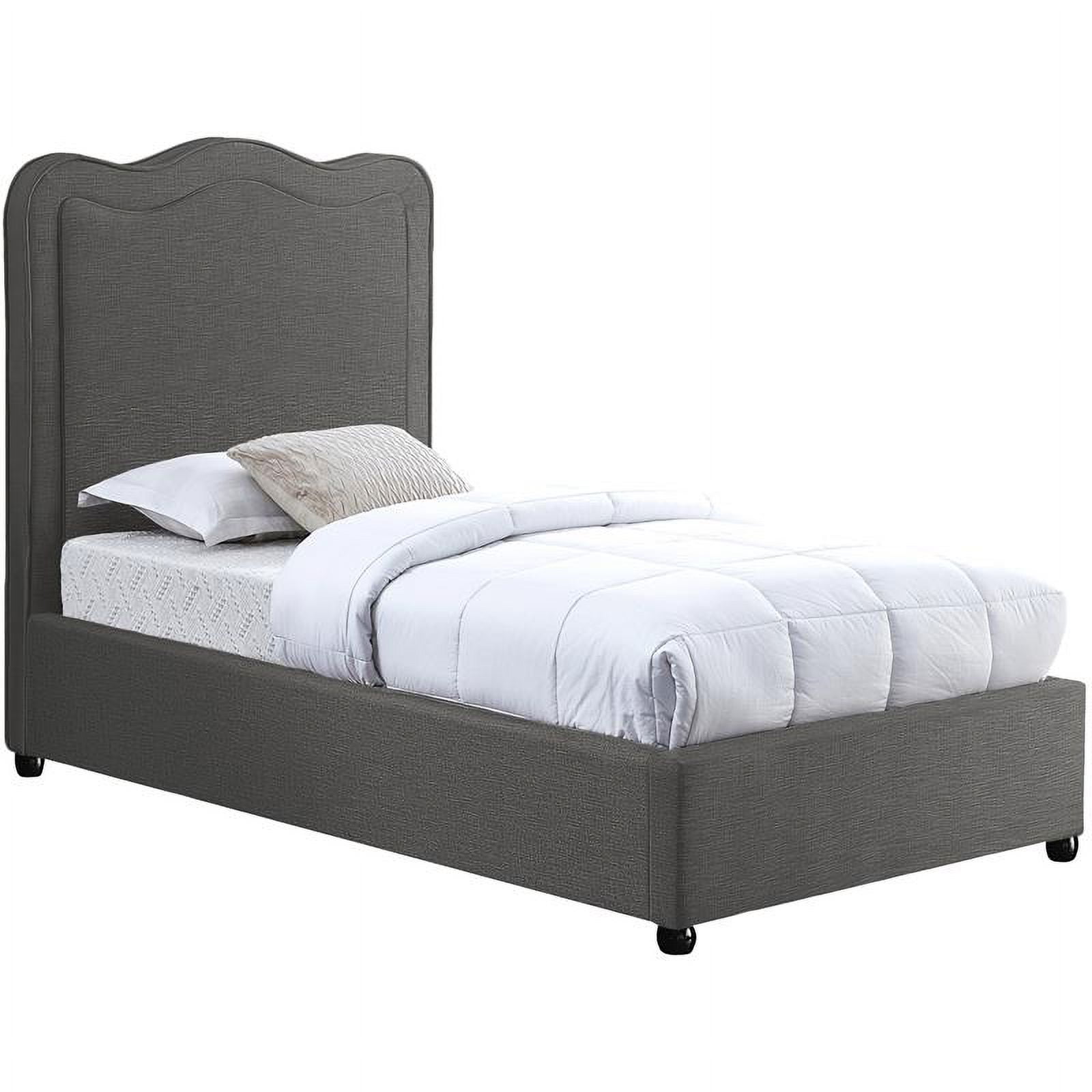 Meridian Furniture Felix Grey Linen Textured Fabric Twin Bed - Walmart.com