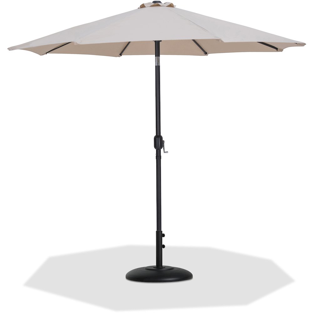 Meridian Furniture Fiji Beige Polyester Patio Umbrella with Base Set ...