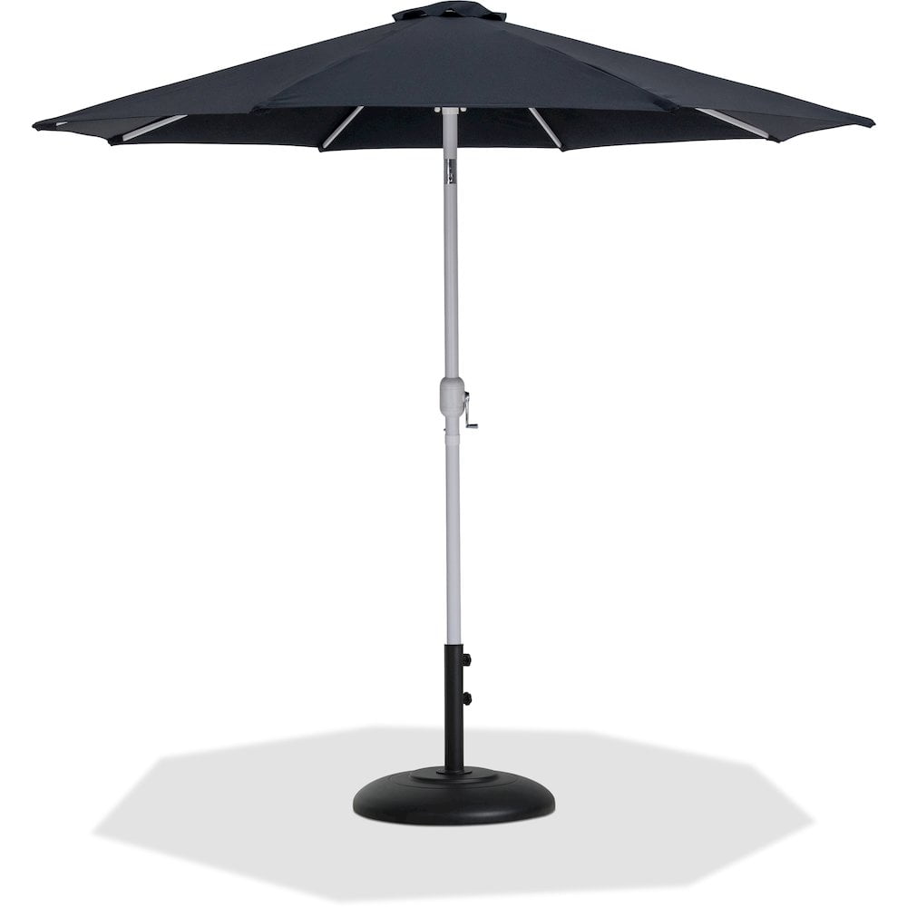 Meridian Furniture Fiji Black Polyester Patio Umbrella with Base Set ...
