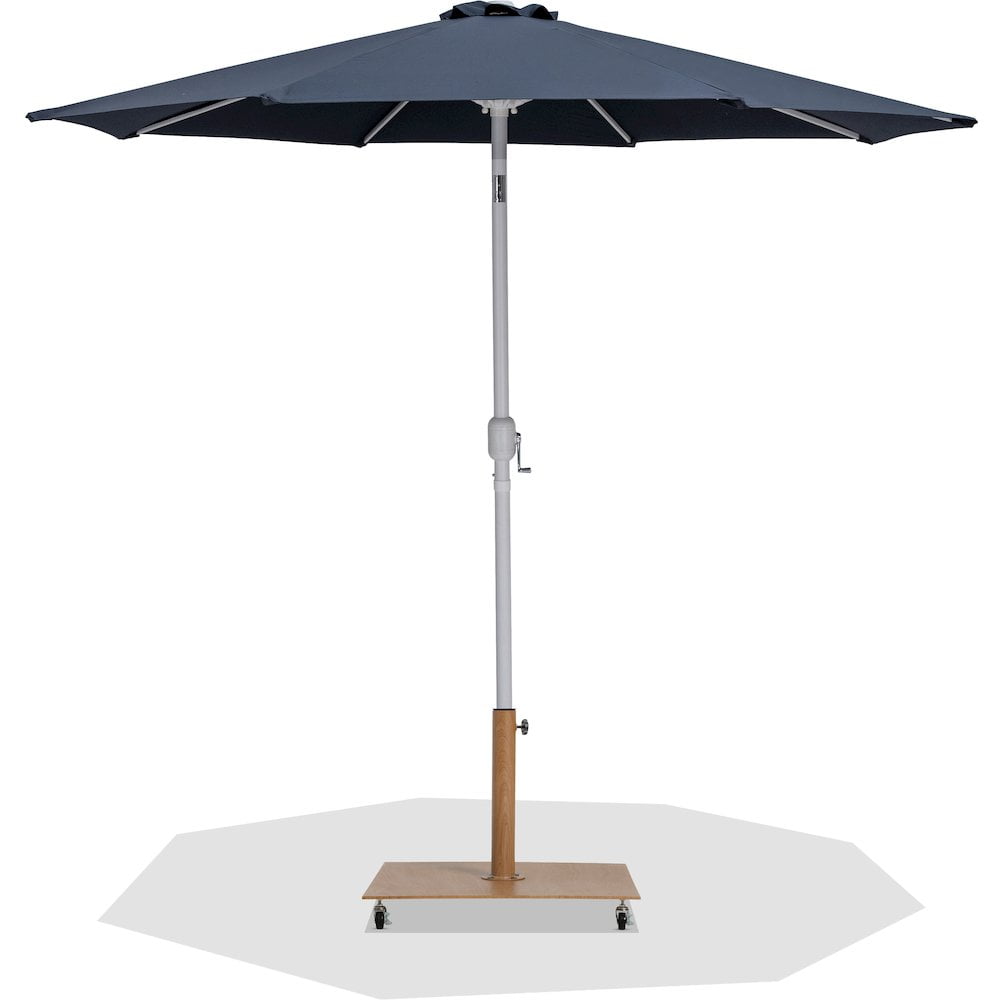 Meridian Furniture Fiji Grey Polyester Patio Umbrella with Base Set ...
