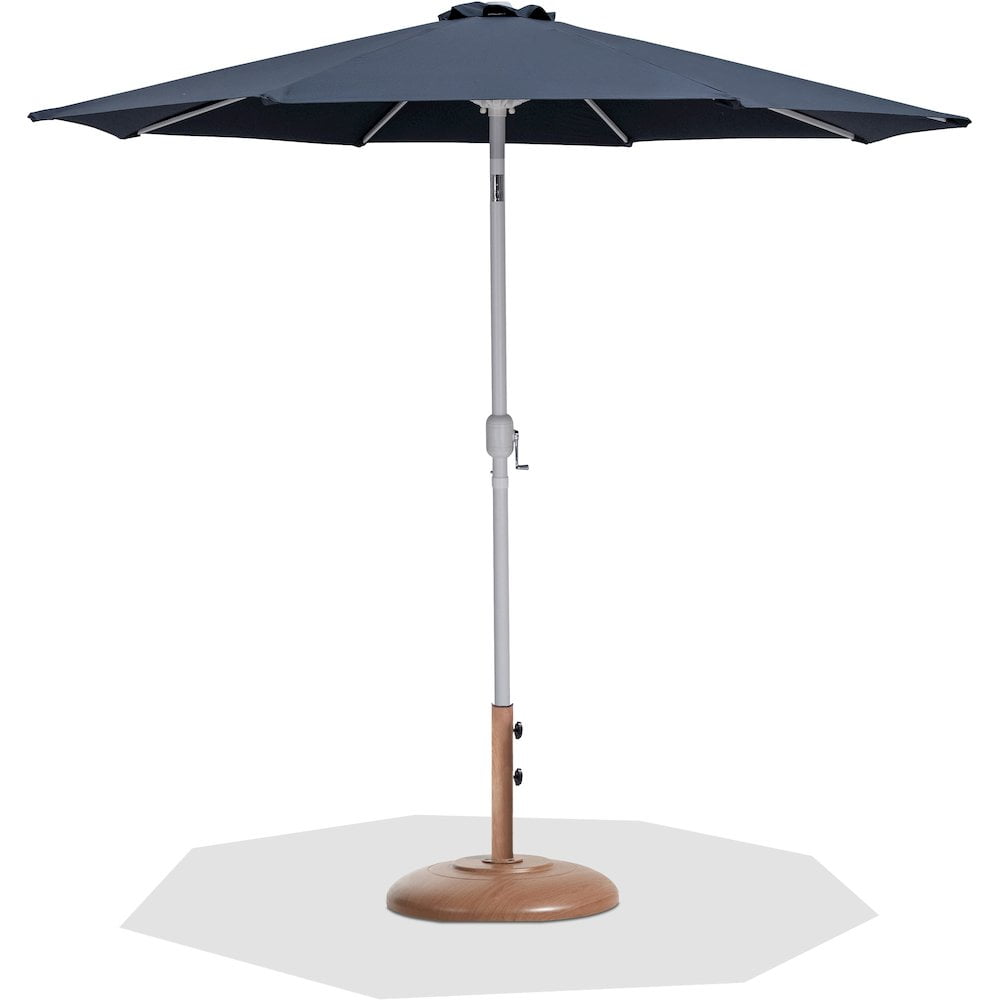Meridian Furniture Fiji Grey Polyester Patio Umbrella with Base Set ...
