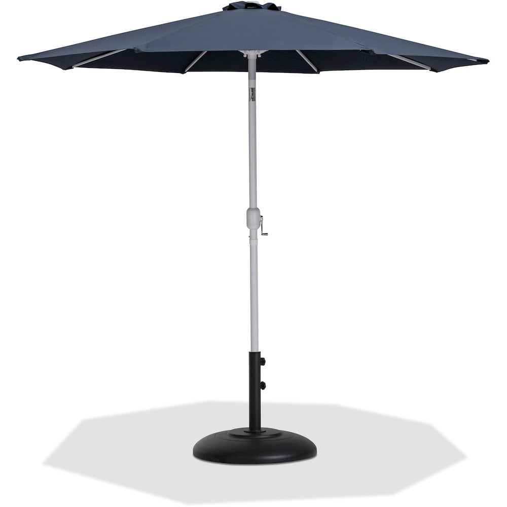 Meridian Furniture Fiji Grey Polyester Patio Umbrella with Base Set ...