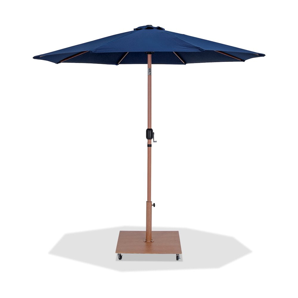 Meridian Furniture Fiji Navy Polyester Patio Umbrella with Base Set ...