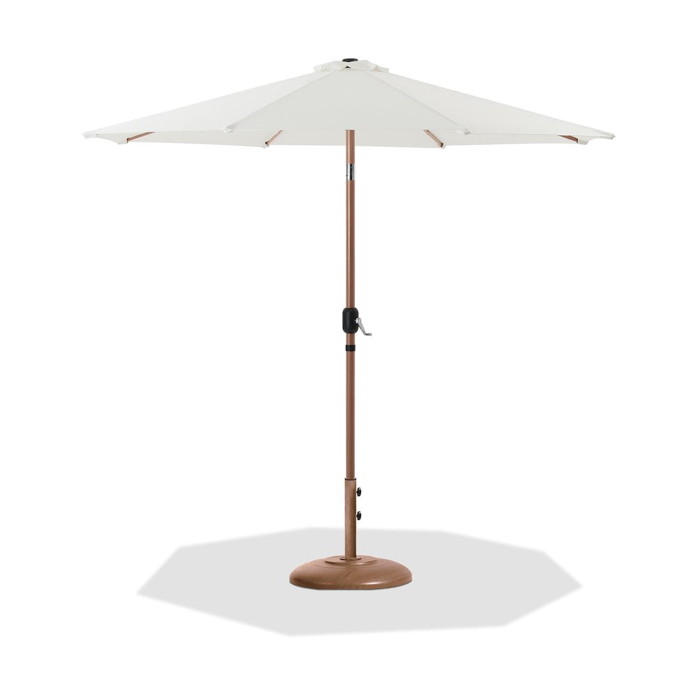 Meridian Furniture Fiji White Polyester Patio Umbrella with Base Set ...