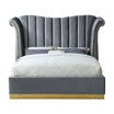 Meridian Furniture Upholstered Flora Solid Wood and Velvet Tufted Glam ...