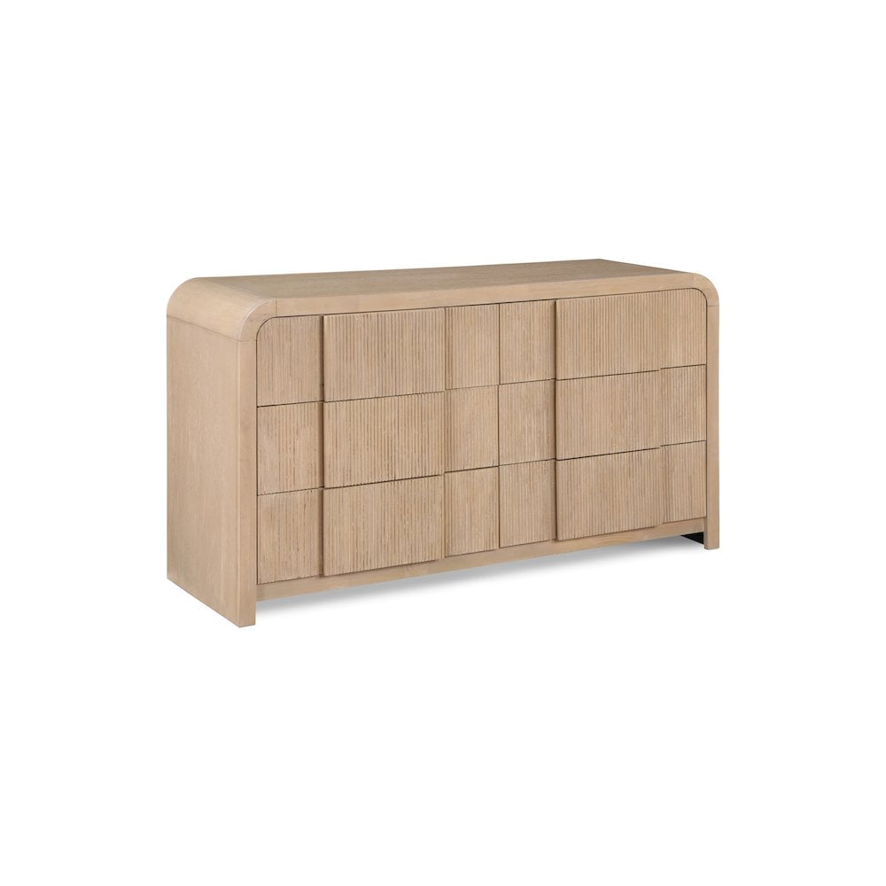 Meridian Furniture Fluted Natural Oak Veneer Dresser - Walmart.com