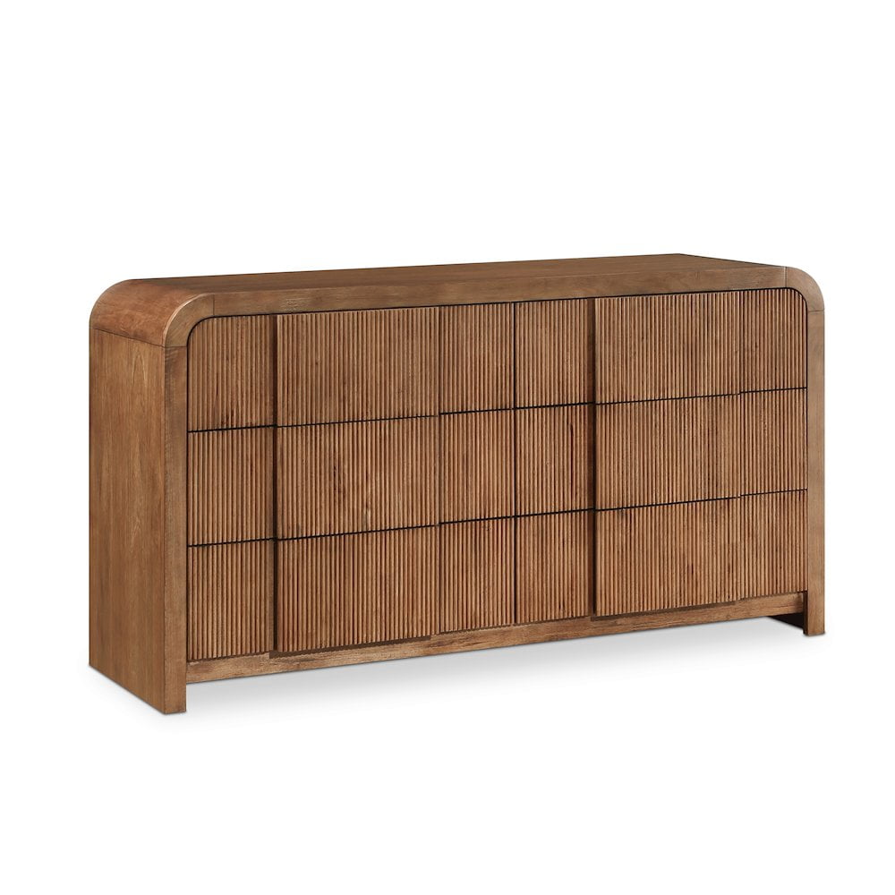 Meridian Furniture Fluted Walnut Oak Veneer Dresser - Walmart.com