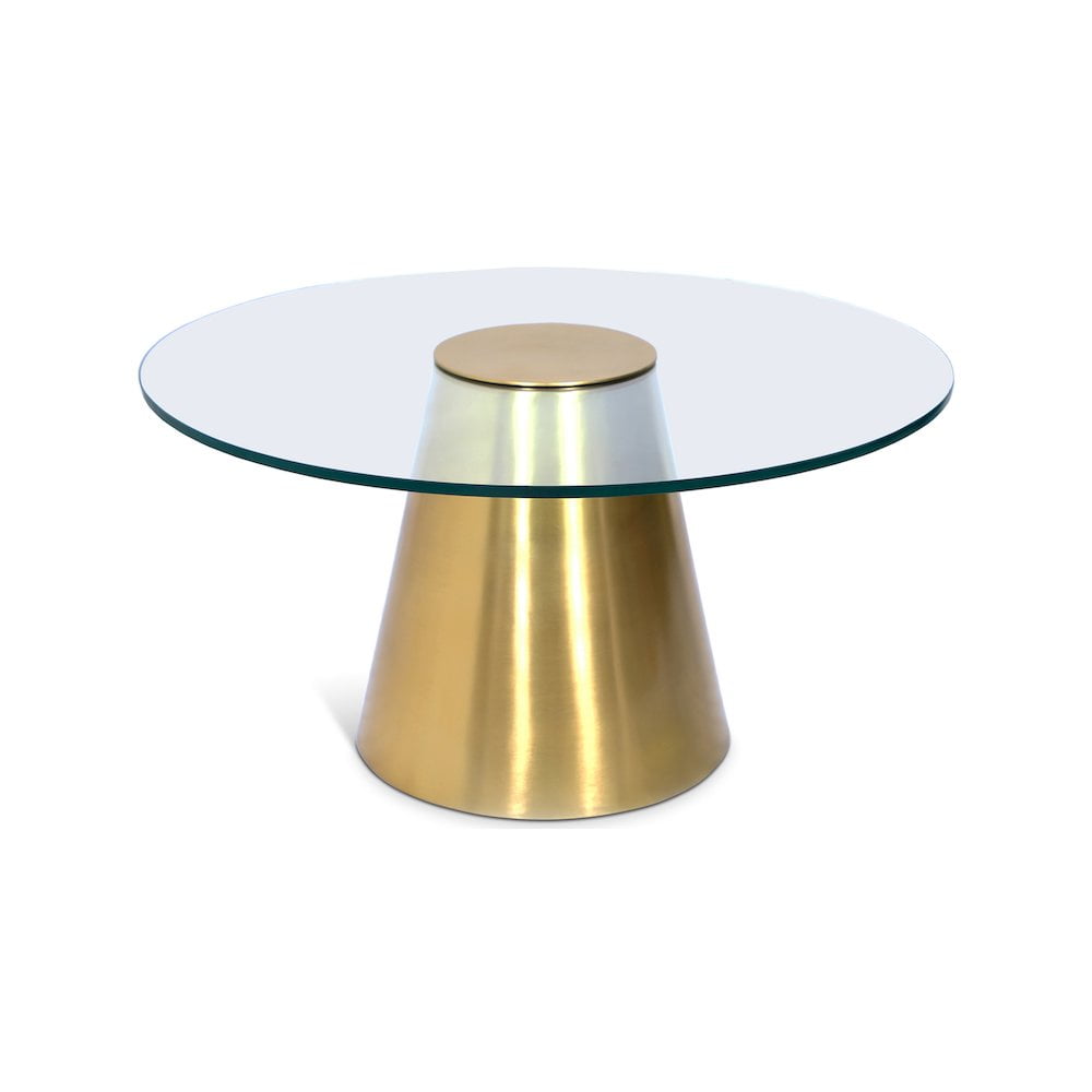 Meridian Furniture Glassimo Glass Top Coffee Table with Brushed Gold ...