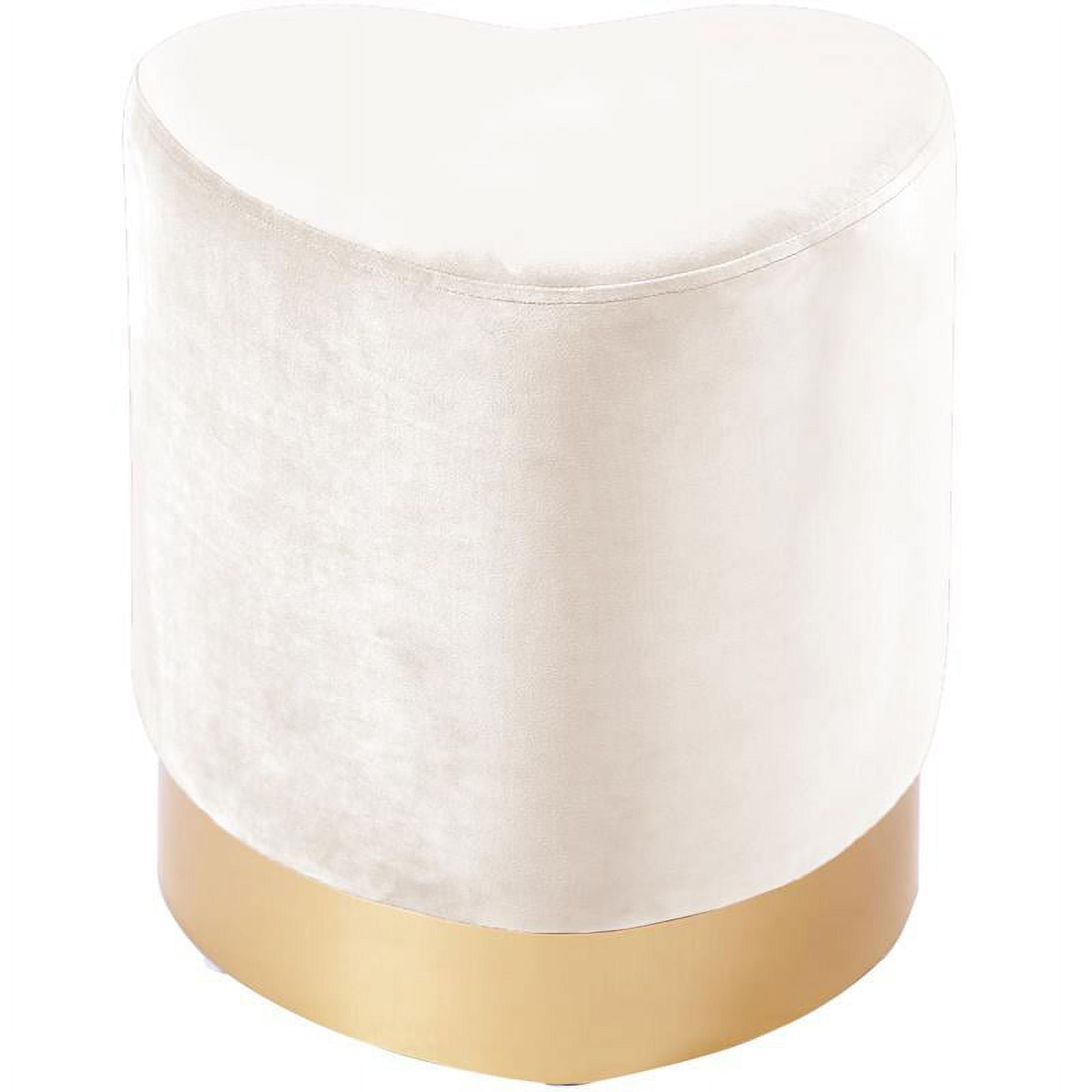 Meridian Furniture Heart Contemporary Velvet Ottoman/Stool in Cream ...