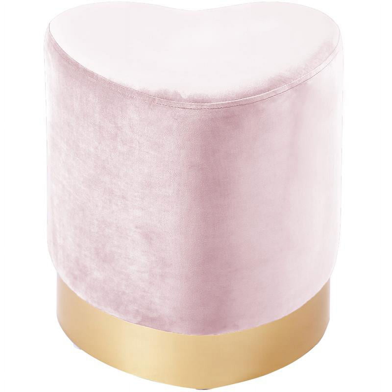 Meridian Furniture Heart Contemporary Velvet Ottoman/Stool in Pink ...