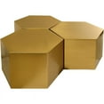 Meridian Furniture Hexagon Brushed Gold 3 Piece Modular Coffee Table ...