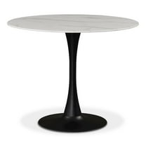 "Meridian Furniture Tulip 48"" Round Faux Marble Top Dining Table with ...
