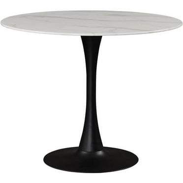 "Meridian Furniture Tulip 48"" Round Faux Marble Top Dining Table with ...