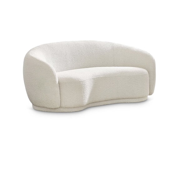 Meridian Furniture Contemporary Upholstered Hyde Cream Boucle Fabric ...