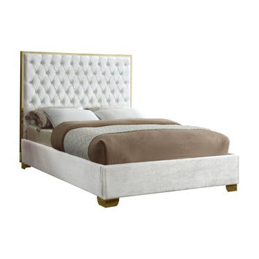 Meridian Furniture Pierce Beige Linen Textured Fabric Twin Bed ...