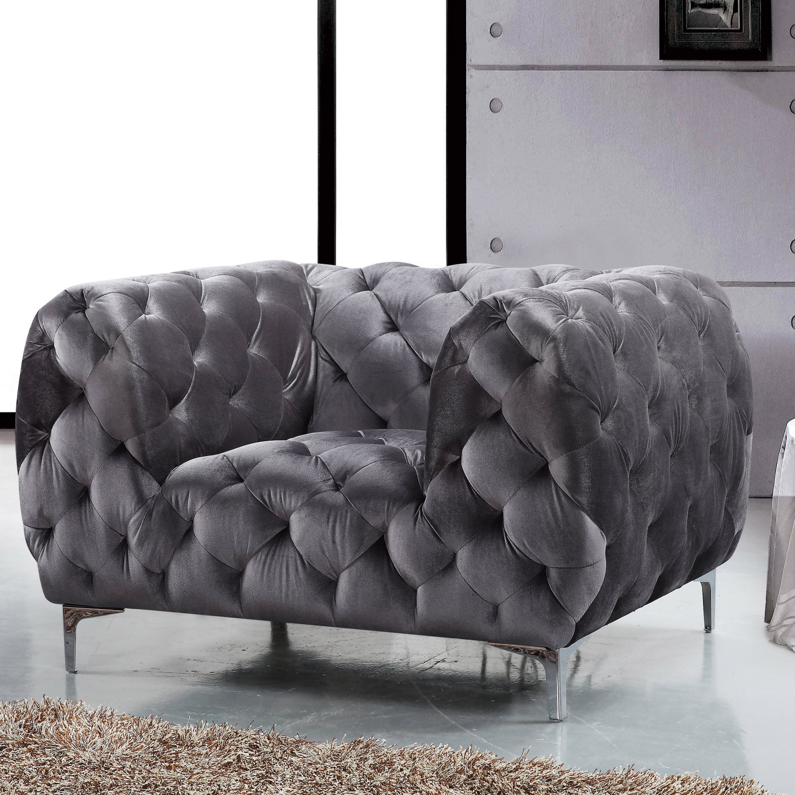 Meridian Furniture Inc Mercer Club Chair - Walmart.com