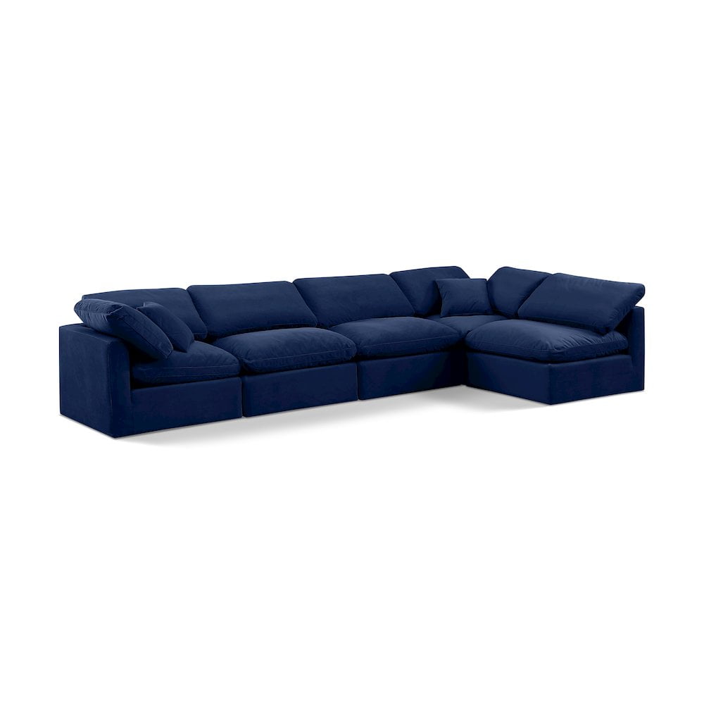 Meridian Furniture Indulge 164" Velvet L-Shaped Modular Sectional in ...