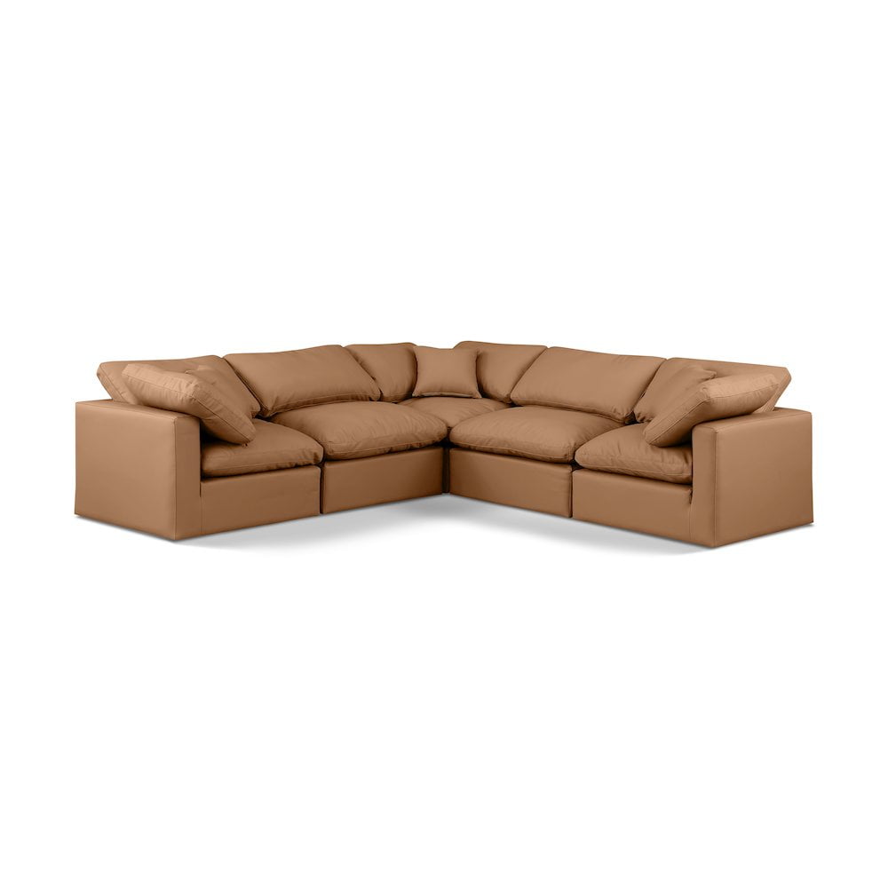 Meridian Furniture Indulge Vegan Leather L-Shaped Modular Sectional in ...