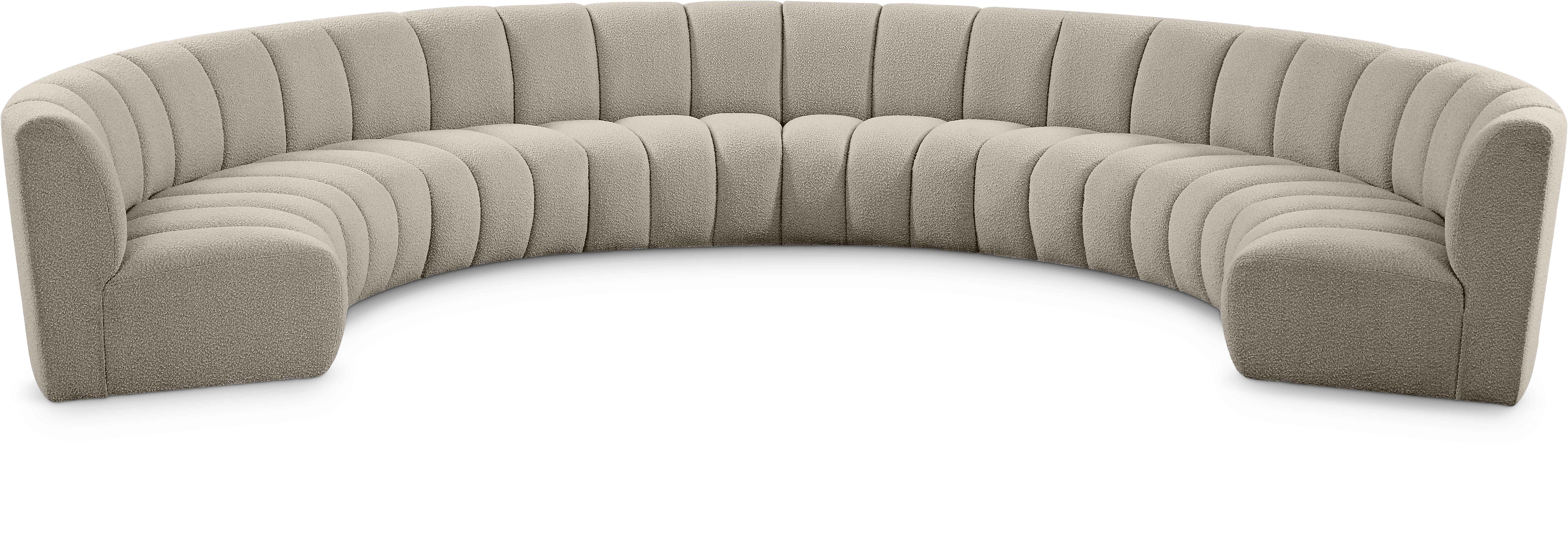 Meridian Furniture Infinity Brown Boucle Fabric 8pc. Modular Sectional ...