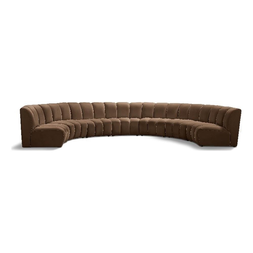 Meridian Furniture Infinity Brown Velvet 7pc. Modular Sectional ...