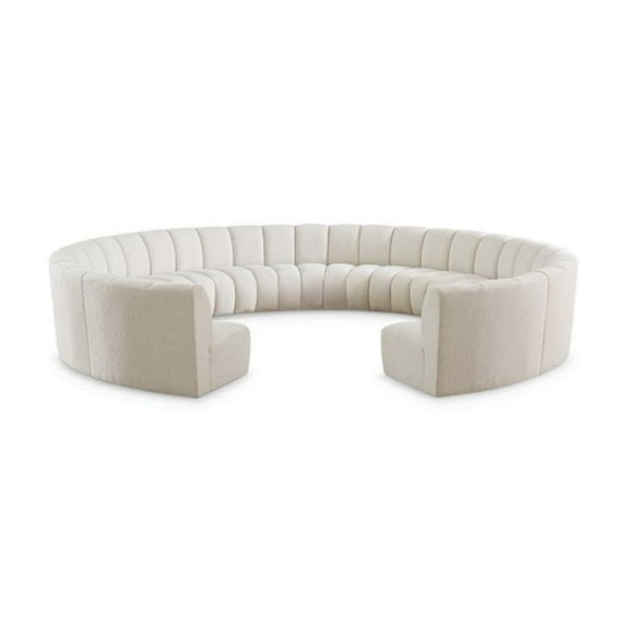 Meridian Furniture Infinity Cream Boucle Fabric 11pc. Modular Sectional ...