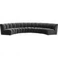 Meridian Furniture Infinity Gray Velvet 5pc. Modular Sectional ...