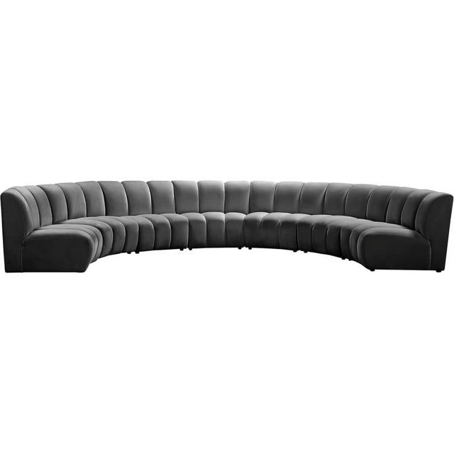 Meridian Furniture Infinity Gray Velvet 7pc. Modular Sectional ...