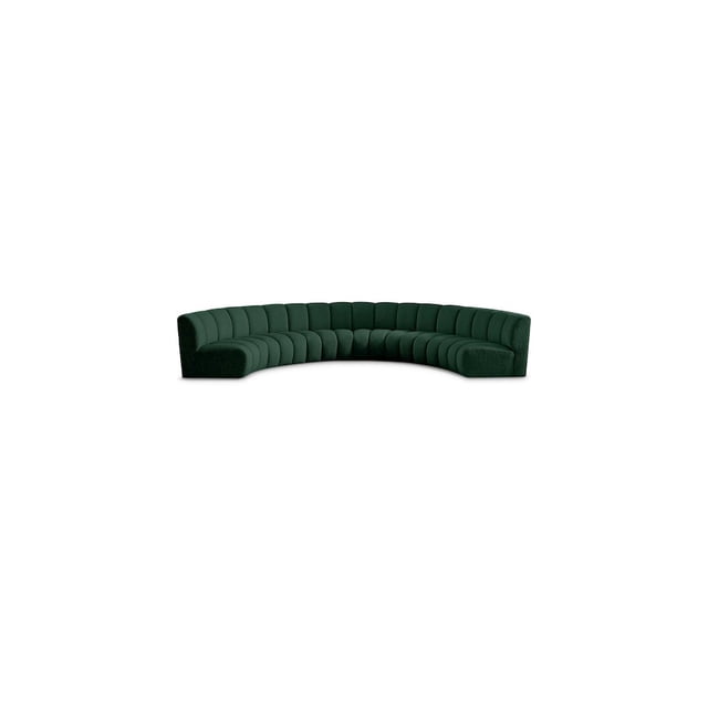 Meridian Furniture Infinity Green Boucle Fabric 6pc. Modular Sectional ...