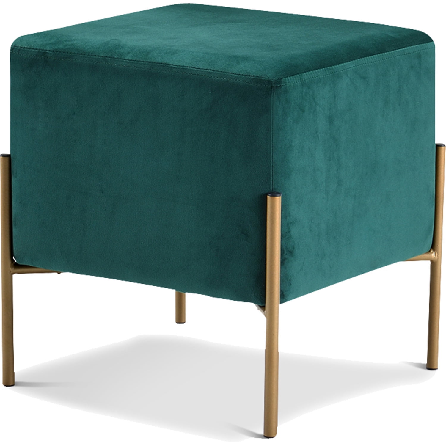 Meridian Furniture Isla Contemporary Velvet Ottoman/Stool in Green ...