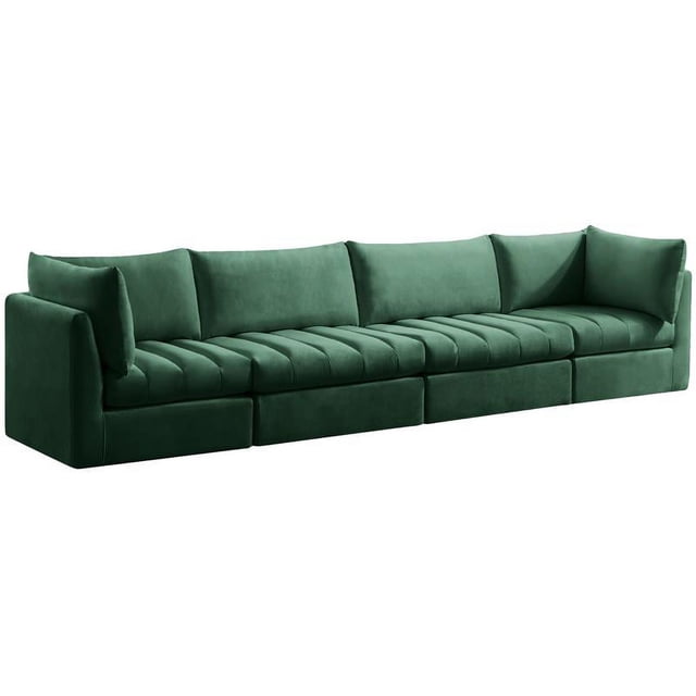 Meridian Furniture Jacob Green Velvet Modular Sofa - Walmart.com