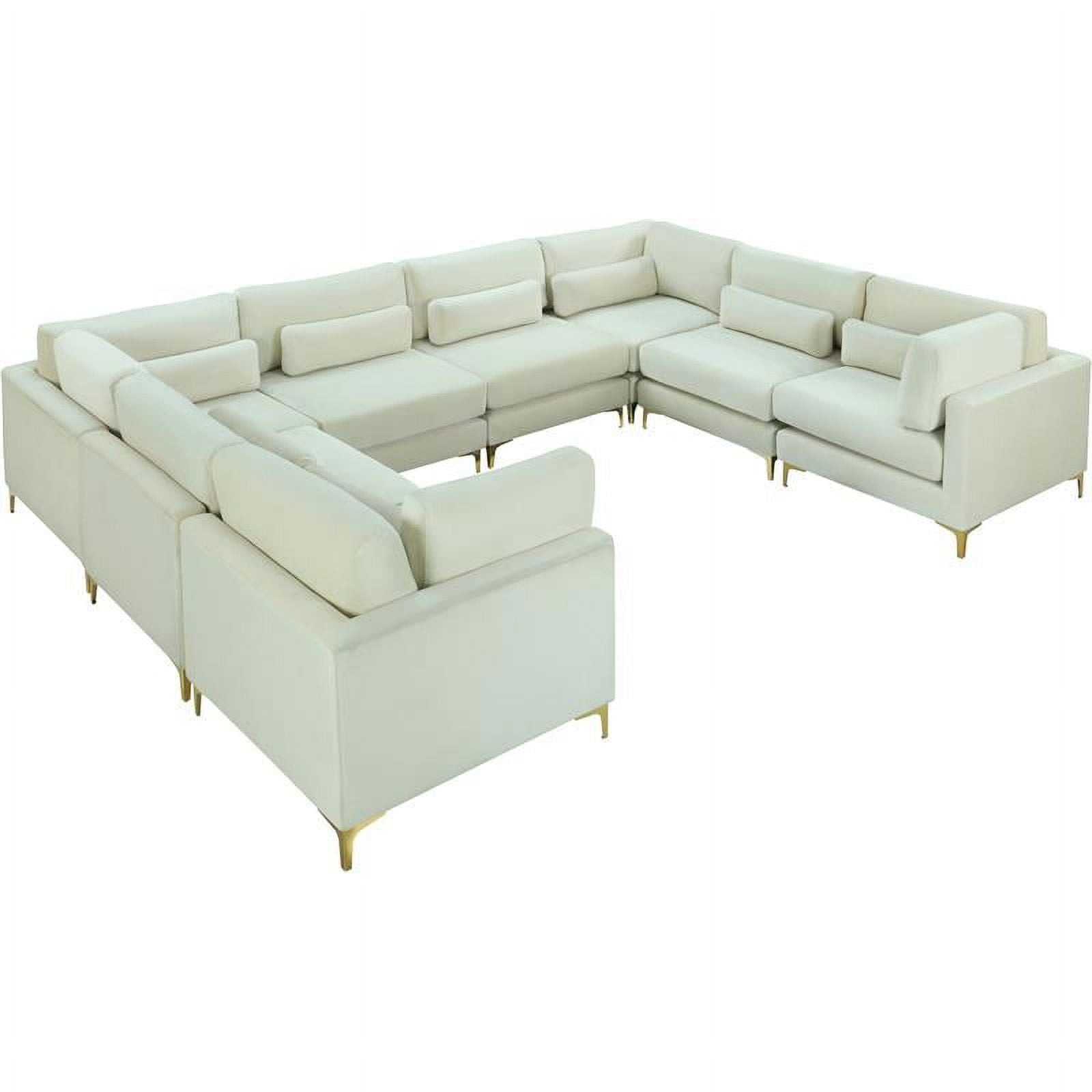 Meridian Furniture Julia Cream Velvet Modular Sectional - Walmart.com