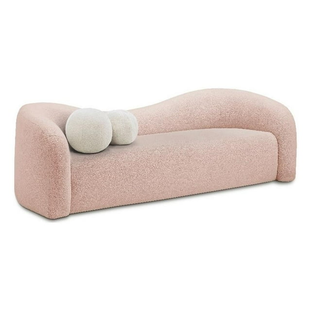 Meridian Furniture Kali Pink Faux Shearling Teddy Fabric Sofa - Walmart.com