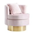 Meridian Furniture Kendra Pink Velvet Swivel Accent Chair - Walmart.com