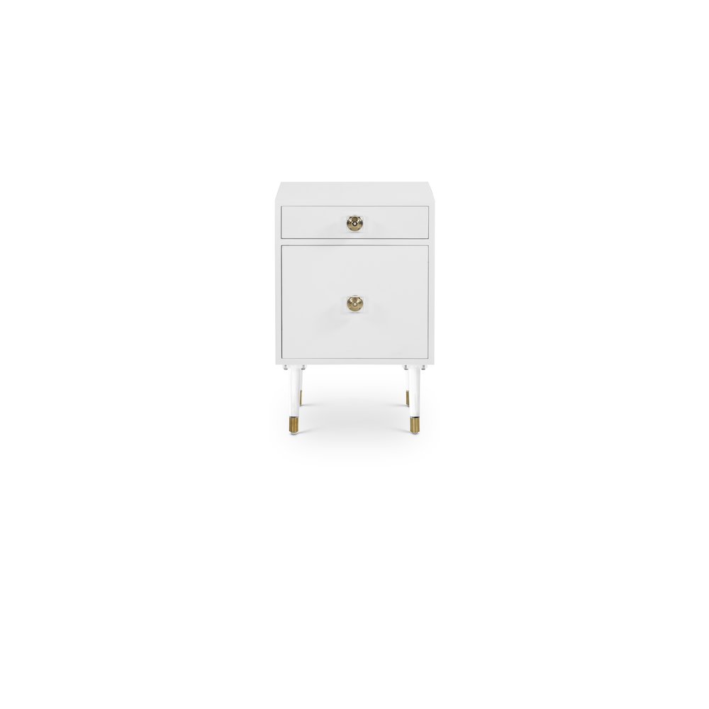 Meridian Furniture Lia Accent Table in Matte White/Acrylic - Walmart.com