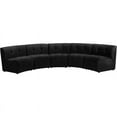 Meridian Furniture Limitless Black Velvet Modular 5 Piece Sectional ...