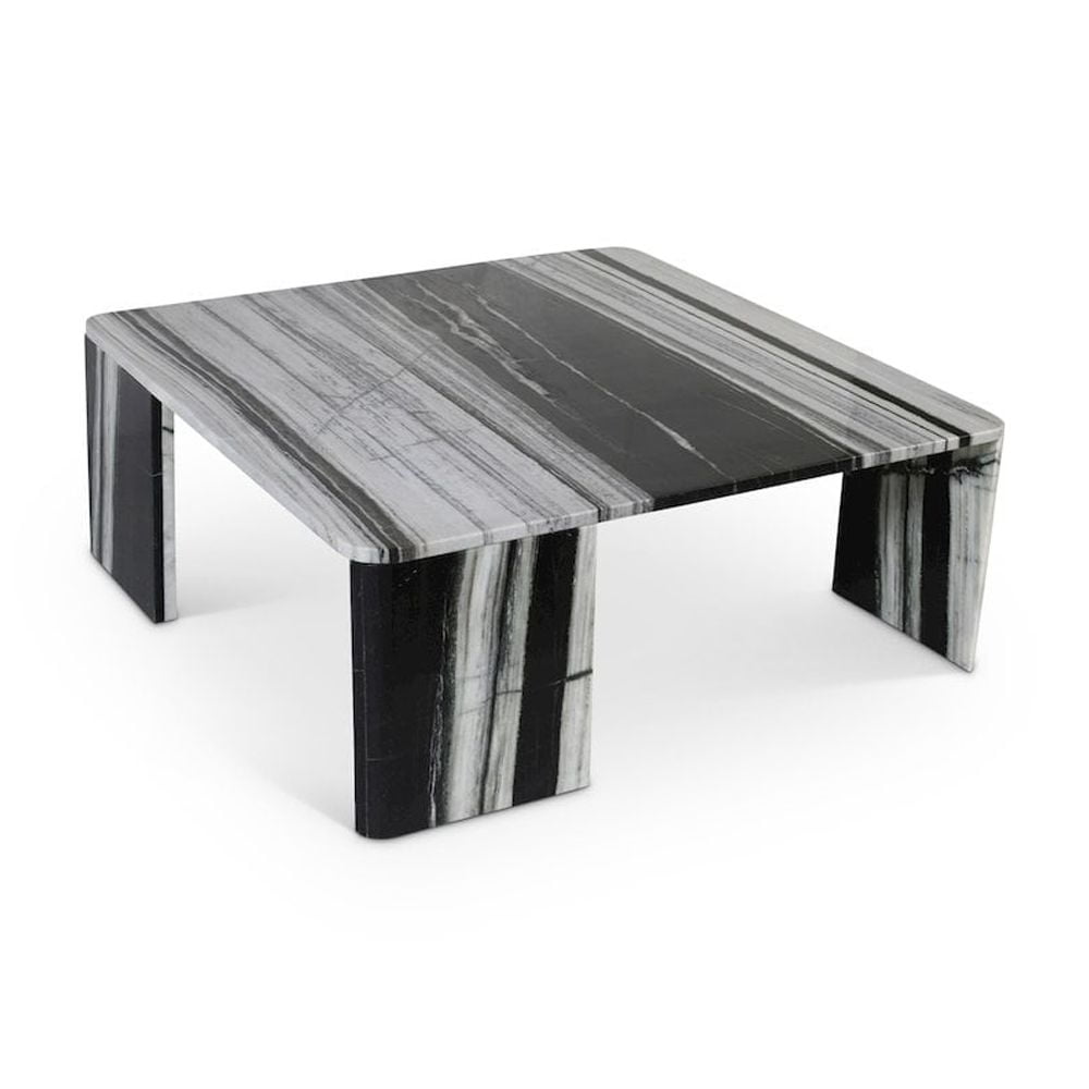 Meridian Furniture Livorno Panda Genuine Marble Coffee Table - Walmart.com