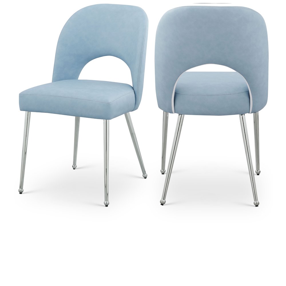 Meridian Furniture Logan Light Blue Vegan Leather Dining Chair ...