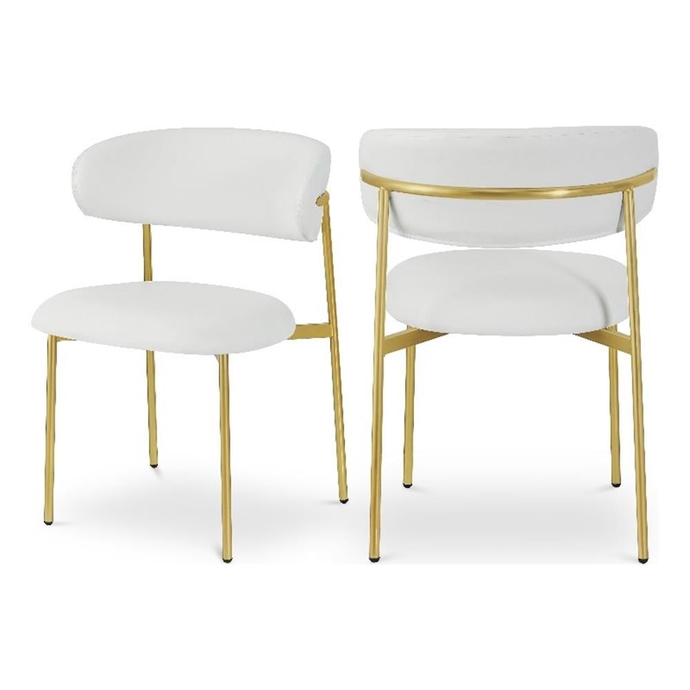 Meridian Furniture Lupita White Vegan Leather Dining Chair (Set of 2 ...