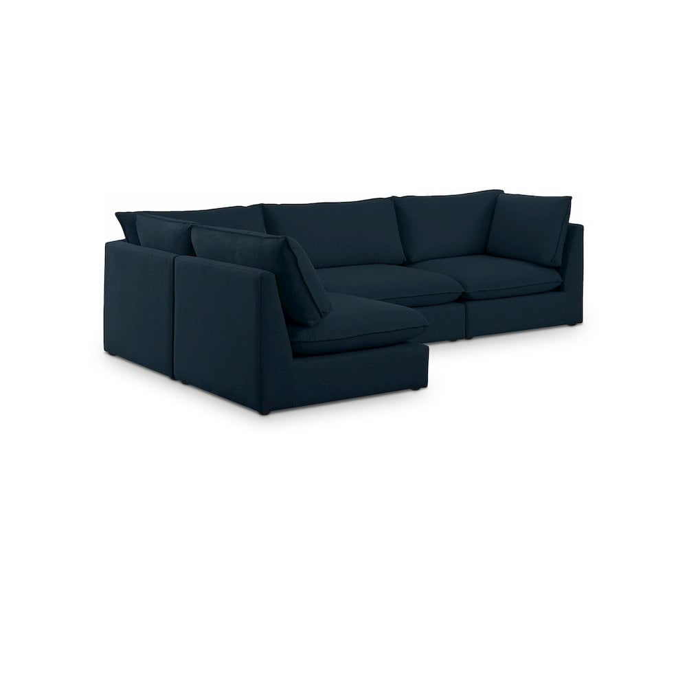 Meridian Furniture Mackenzie Navy Durable Linen Textured Modular ...