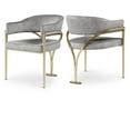 Meridian Furniture Madelyn Grey Velvet Dining Chair (Set of 2 ...