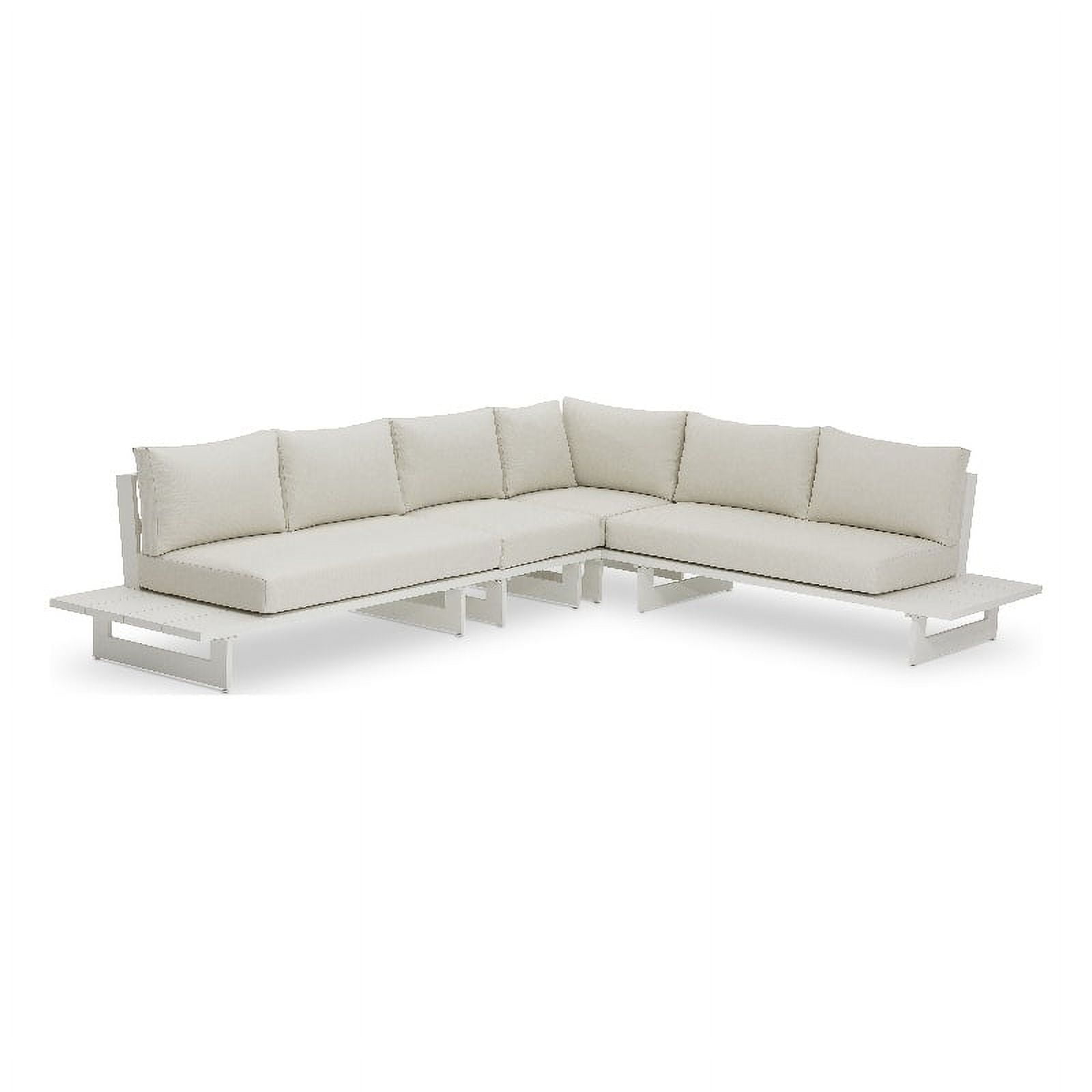 Meridian Furniture Maldives Cream Water Resisting Outdoor Modular ...