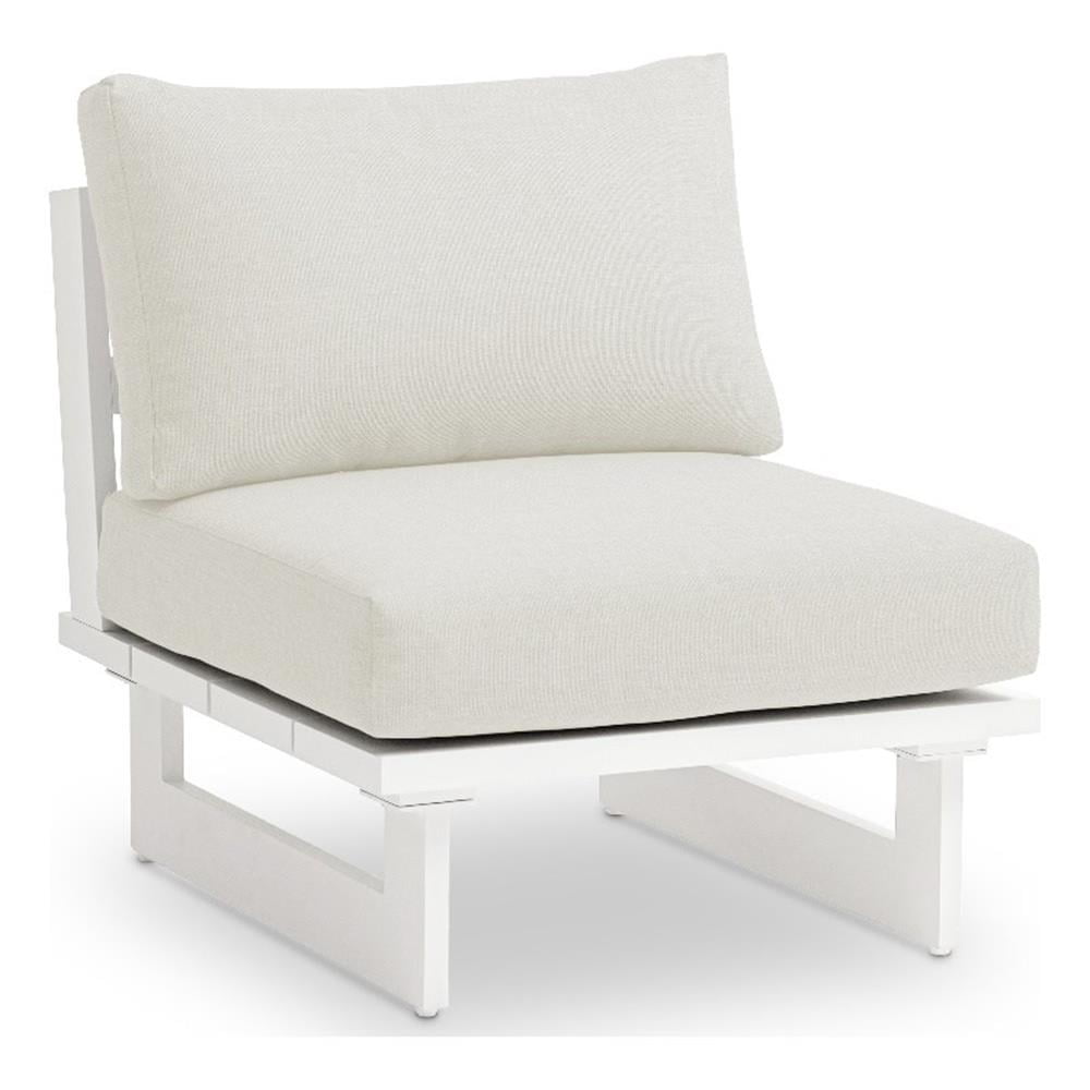 Meridian Furniture Maldives Cream Water Resisting Outdoor Patio Armless ...