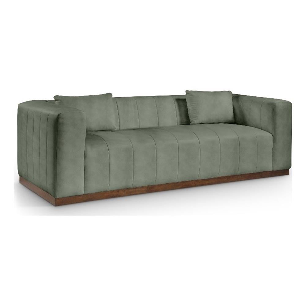 Meridian Furniture Mallina Green Vegan Leather Sofa - Walmart.com