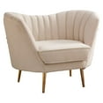 Meridian Furniture Margo Modern Cream Velvet Living Room Arm Chair ...
